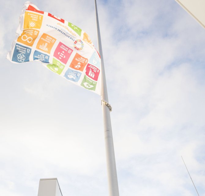 Test hijsen SDG vlag | Sustainable Development Goals